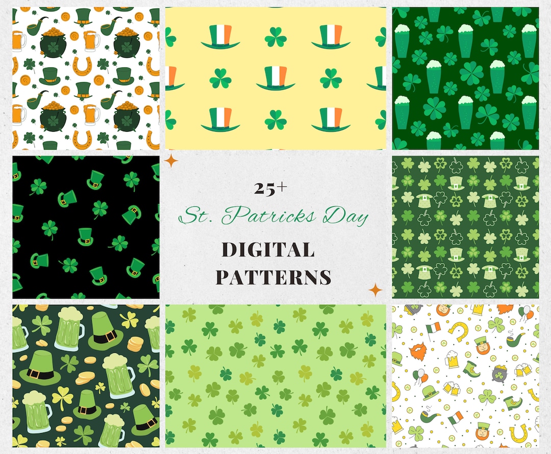 25+ St. Patrick's Day Digital Paper, Background, Scrapbook Papers ...