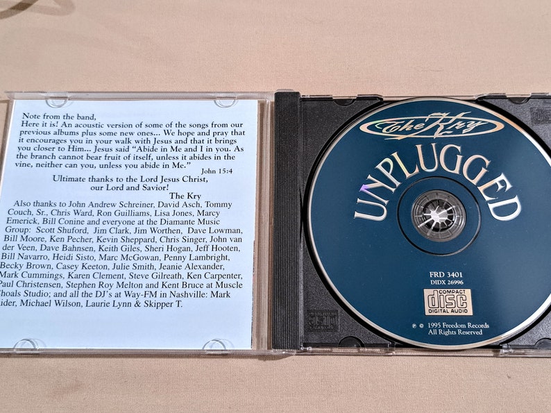Vintage 90's Christian Rock CD, "unplugged" From the Kry, 1995. - Etsy