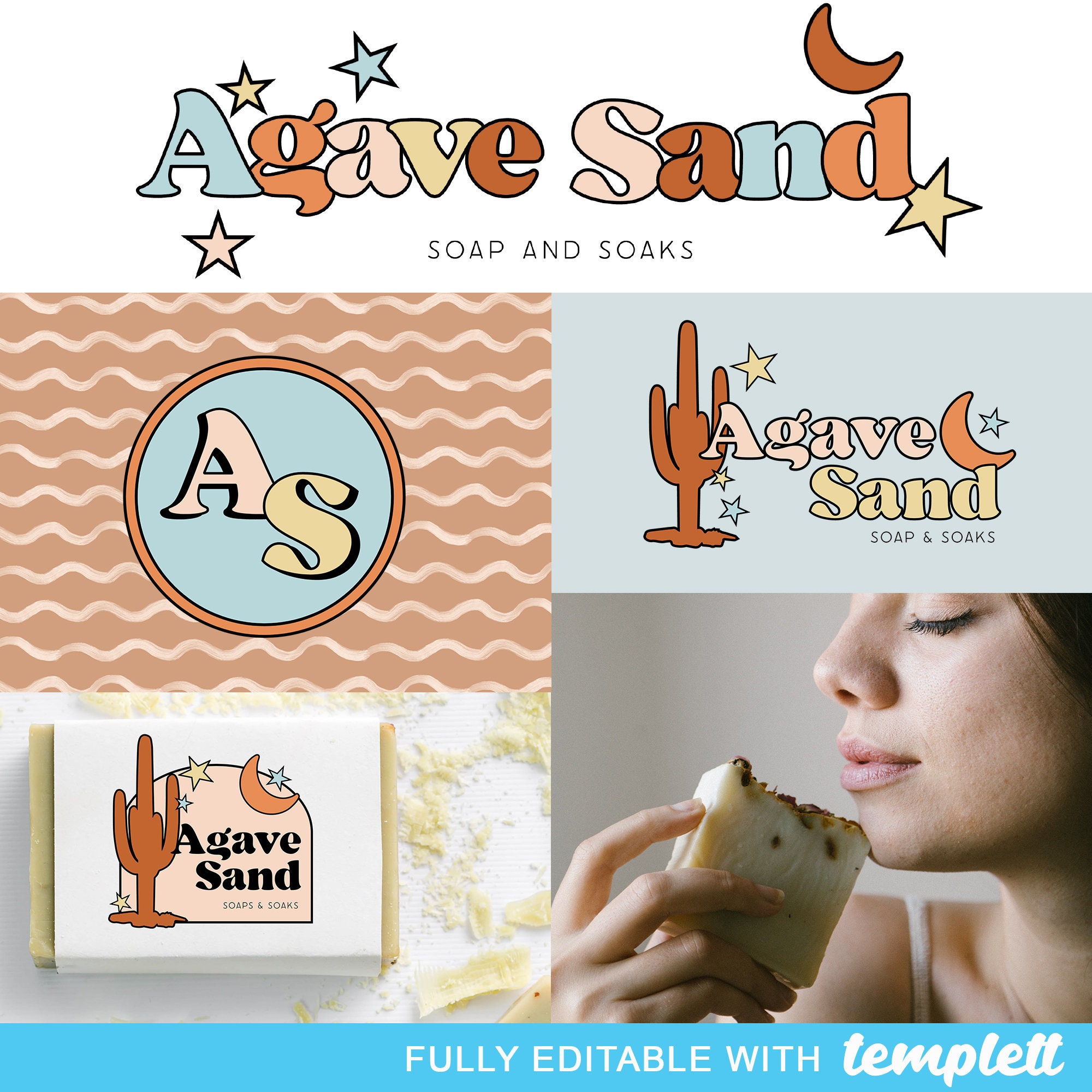 Colorful Retro Logo Design, Small Business Branding, Premade Logo ...