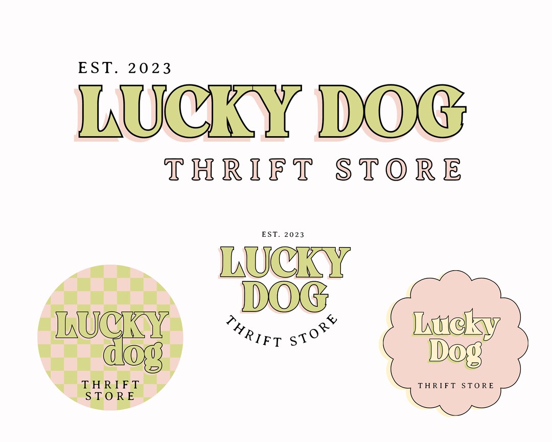 Checkered Logo Design, Small Business Branding, Premade Logo, Retro ...