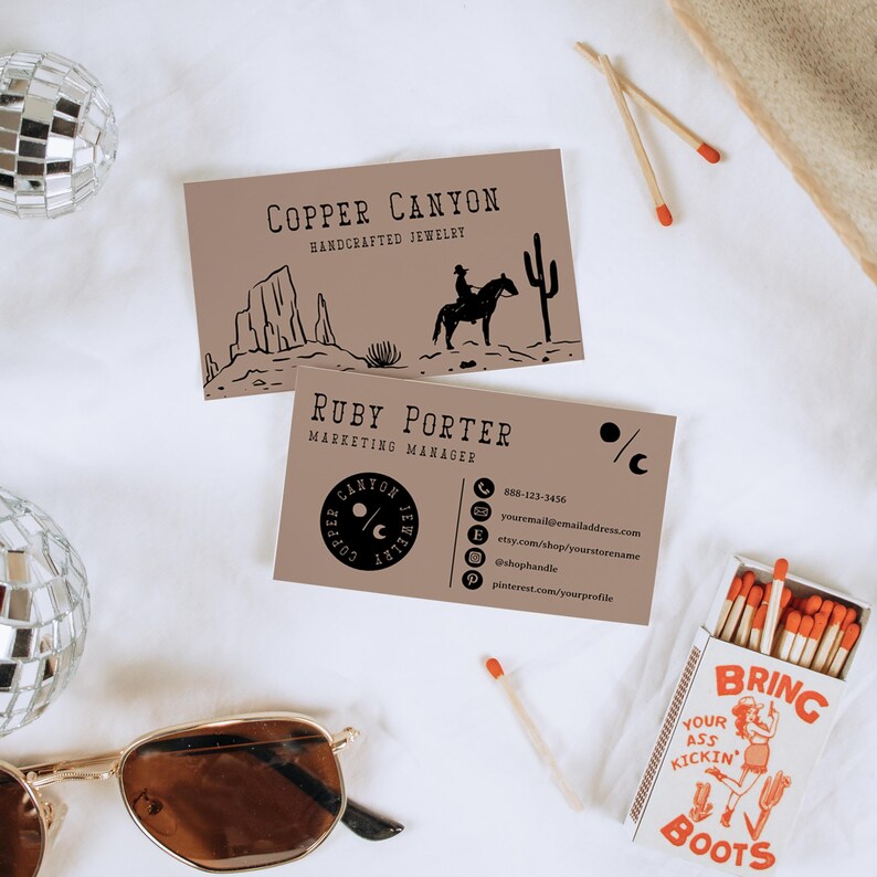 Western Business Branding, Western Business Card, Customizable Store ...
