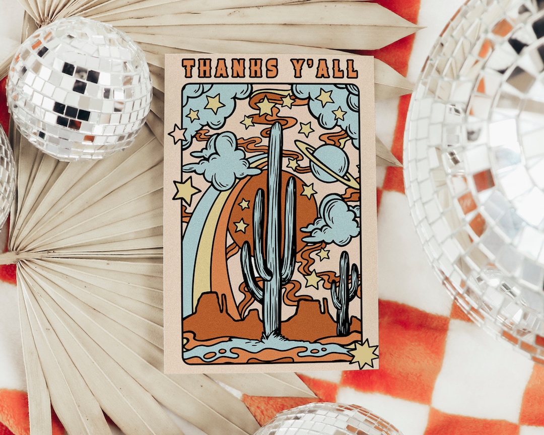 100 Cosmic Desert Thank You Card Inserts, Physical Thank You Card ...