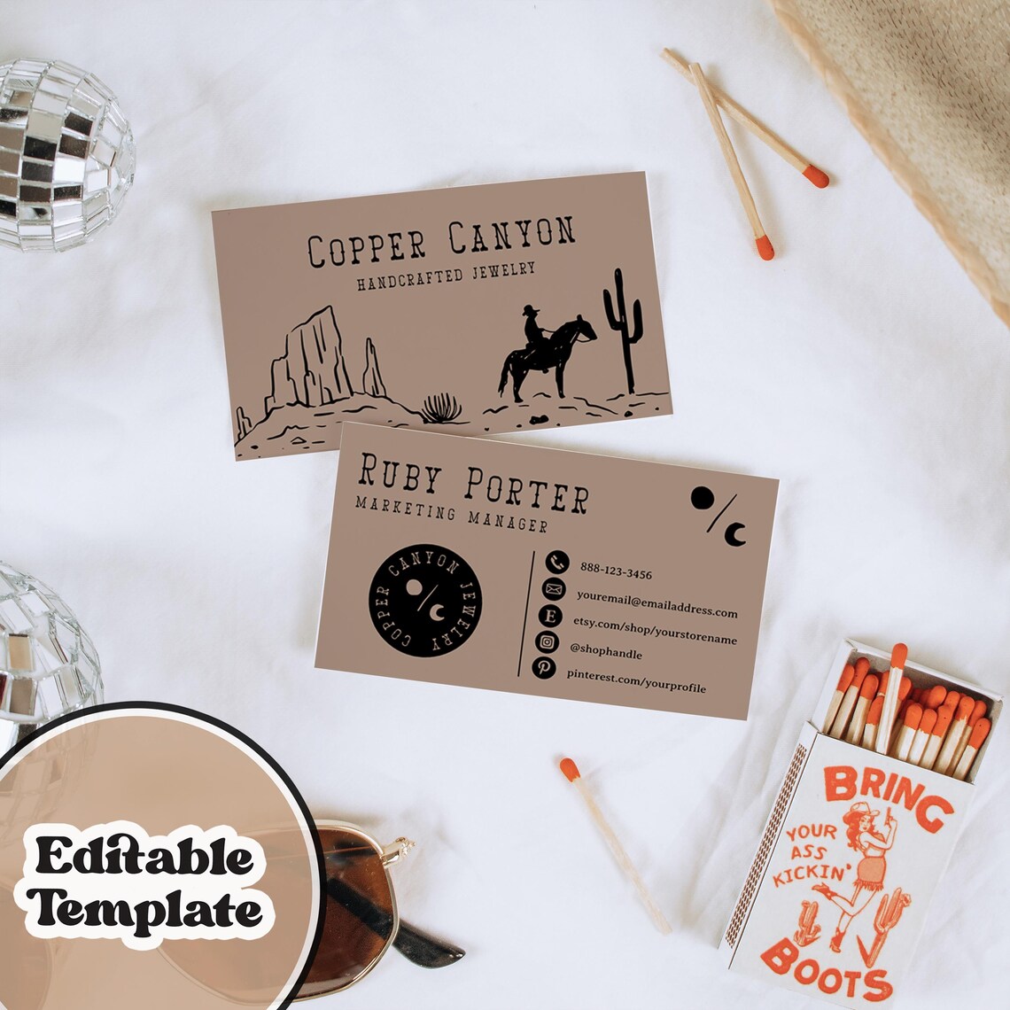 Western Business Branding, Western Business Card, Customizable Store ...