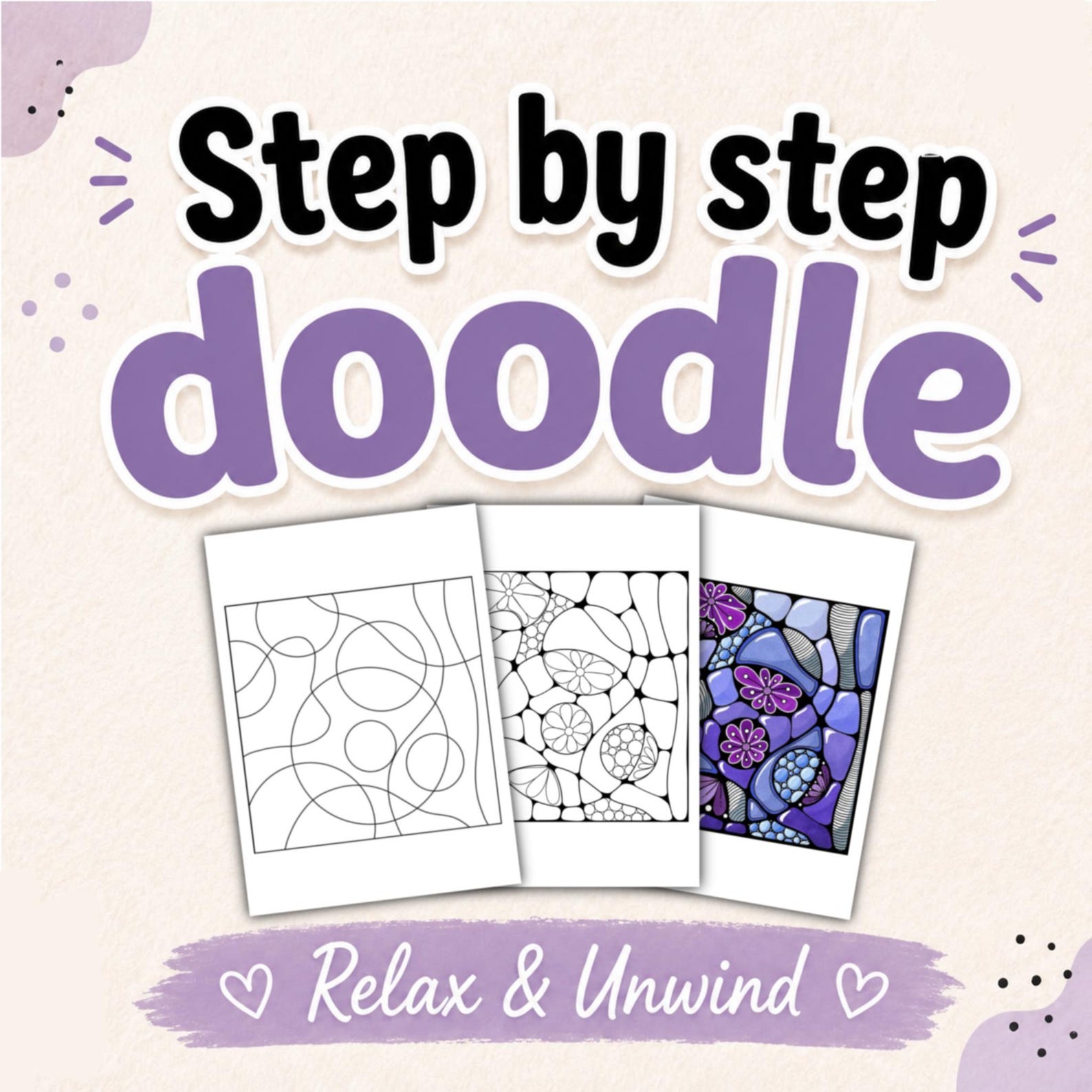 Step-by-step Doodle Printable PDF – Beginner Friendly Visual Doodle ...