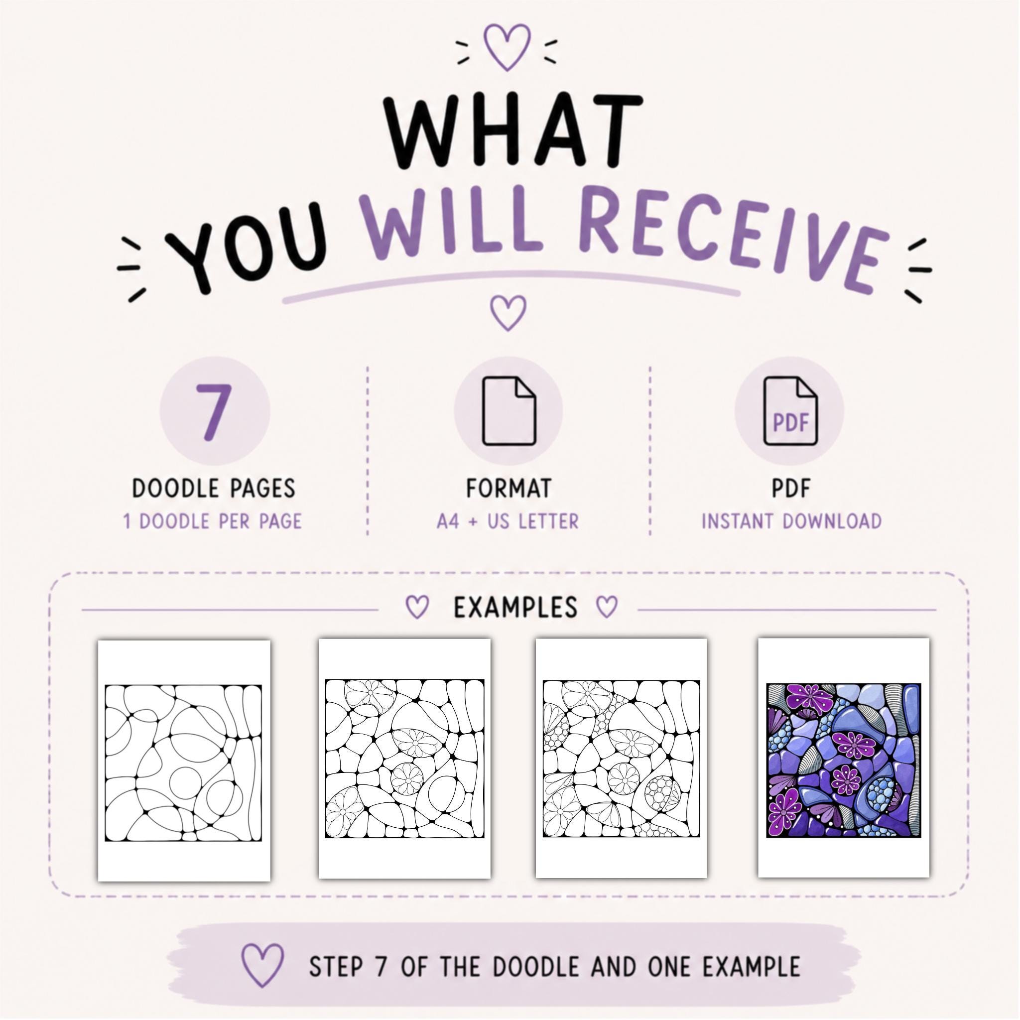 Step-by-step Doodle Printable PDF – Beginner Friendly Visual Doodle ...