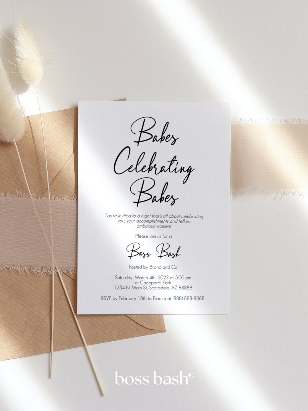 Modern Boss Bash Party Invitation Strong Women Empowerment - Etsy