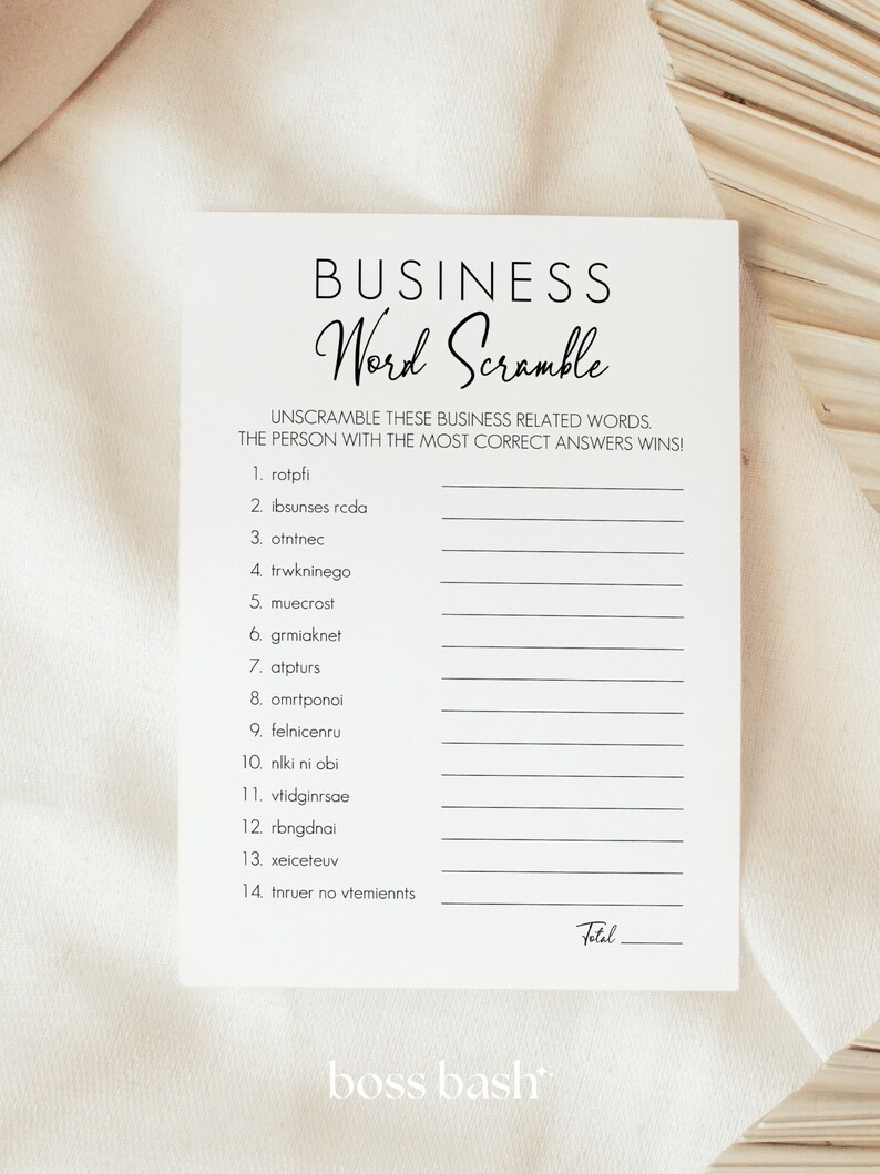 Modern Word Scramble Business Shower Party Game Small Business - Etsy