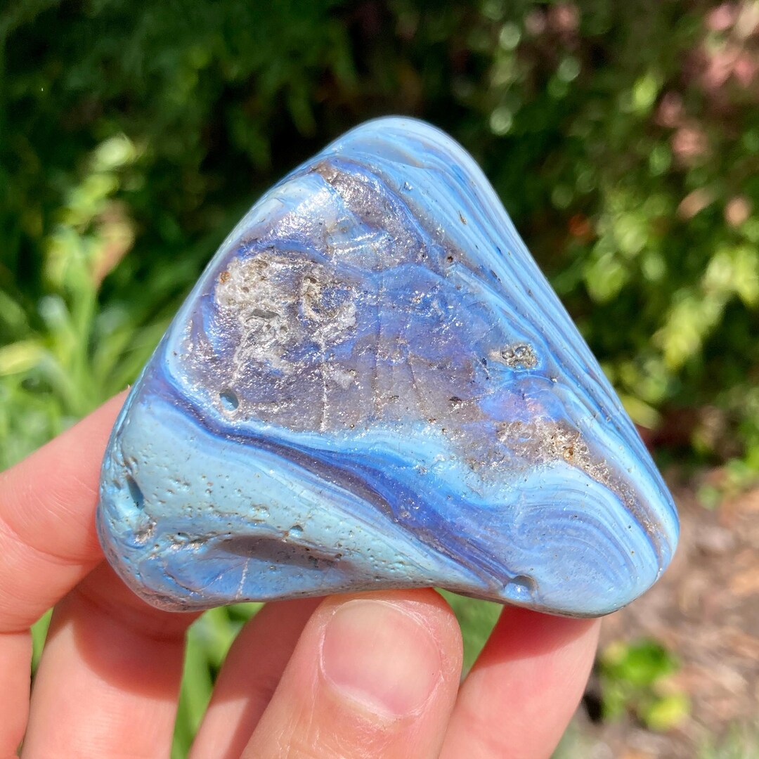 Leland Blue Swirl Slag Glass — Large Rough Tumbled Piece - Etsy