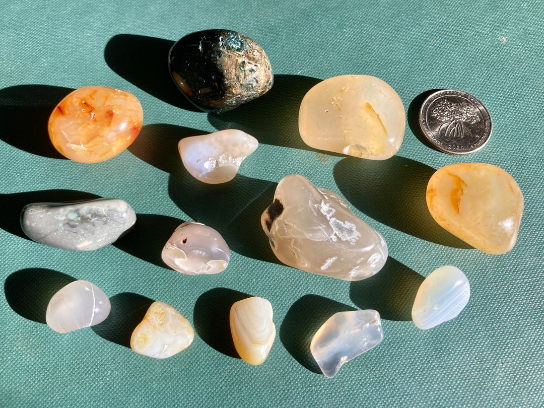 Polished Beach Rocks, Agates, Carnelian, Jasper - Etsy