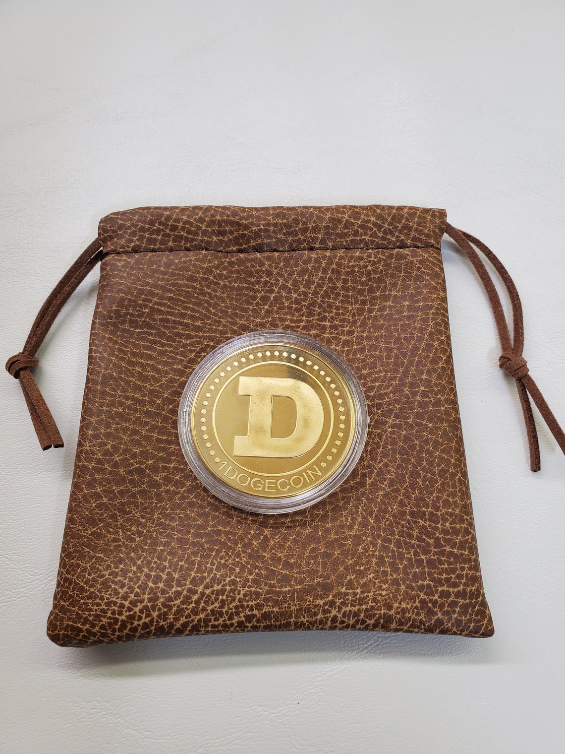 Doge Coin Gold Plated Coin With Ultraleather Bag and Protective Case - Etsy
