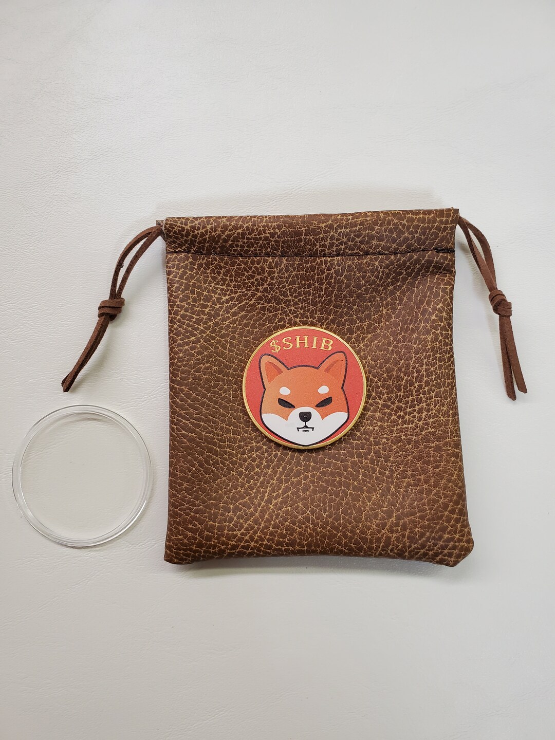 Shiba Inu Coin,golden Physical Shiba Coin With Ultraleather Bag and ...
