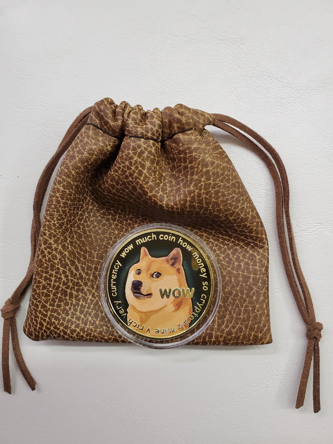 Doge Coin Gold Plated Coin With Ultraleather Bag and Protective Case - Etsy