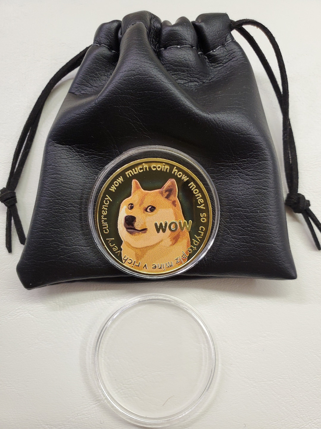 Doge Coin Gold Plated Coin With Ultraleather Bag and Protective Case - Etsy