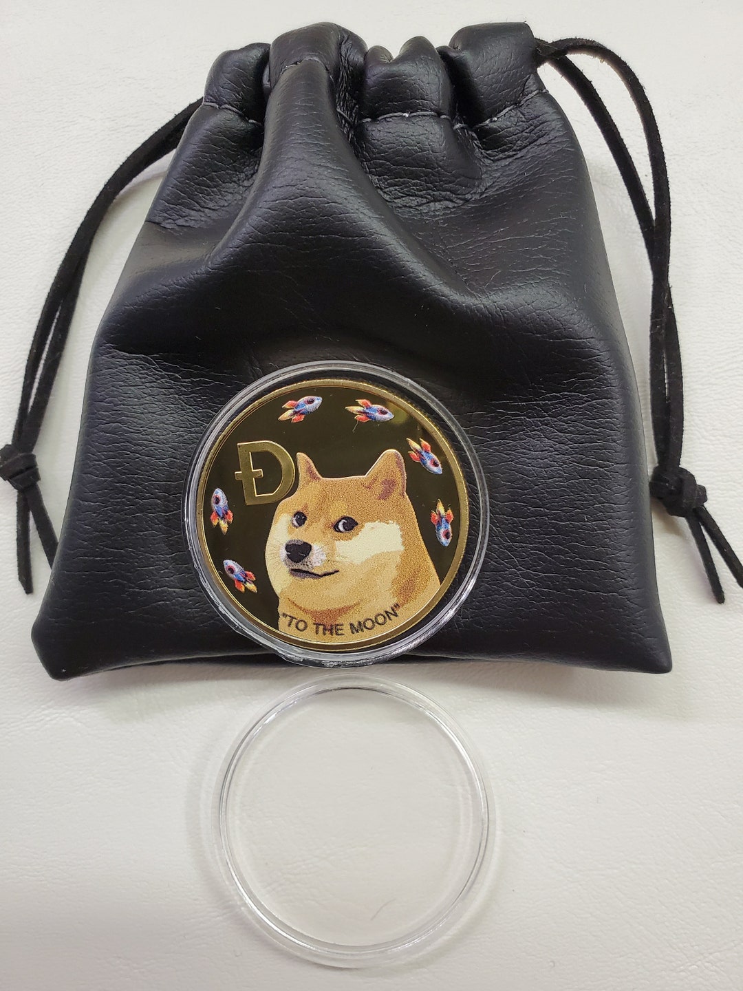 Doge Coin Gold Plated Coin With Ultraleather Bag and Protective Case - Etsy