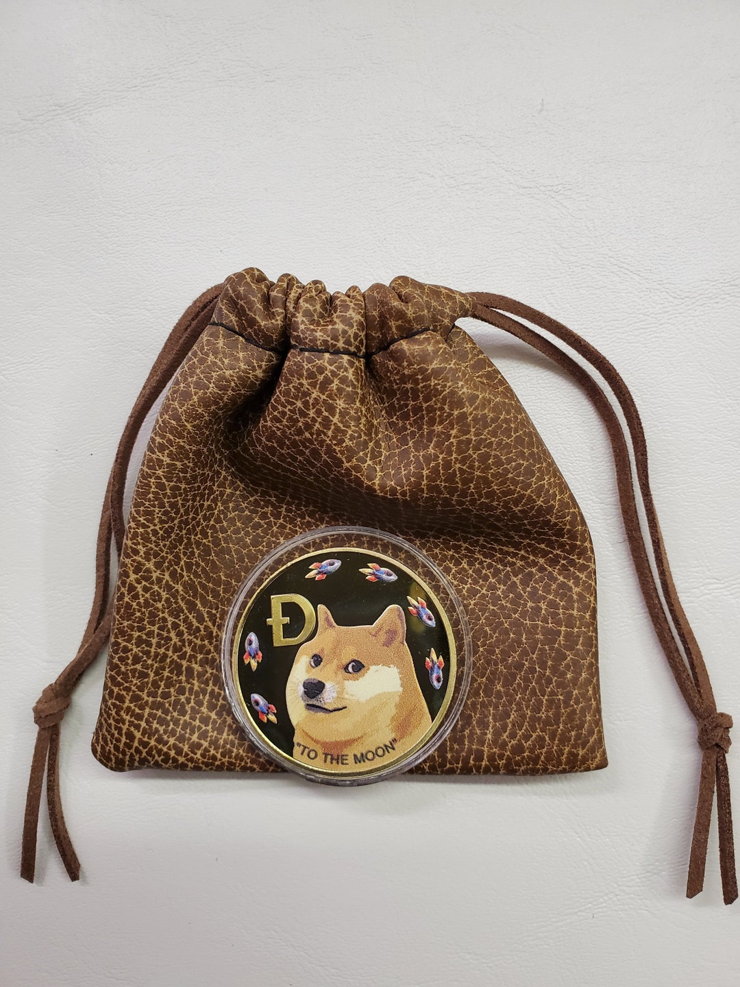 Doge Coin Gold Plated Coin With Ultraleather Bag and Protective Case - Etsy