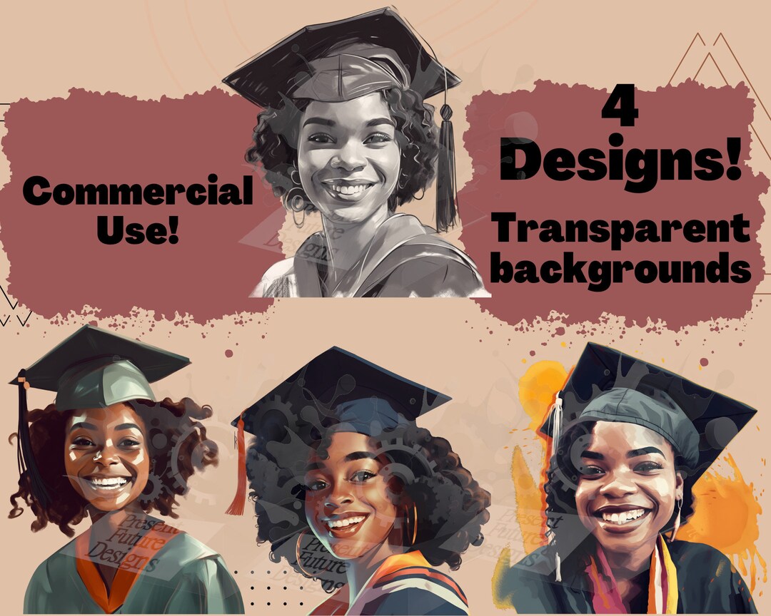 Mujer negra graduada PNG / Girl Clipart / Black Teen Grad / Grad ...