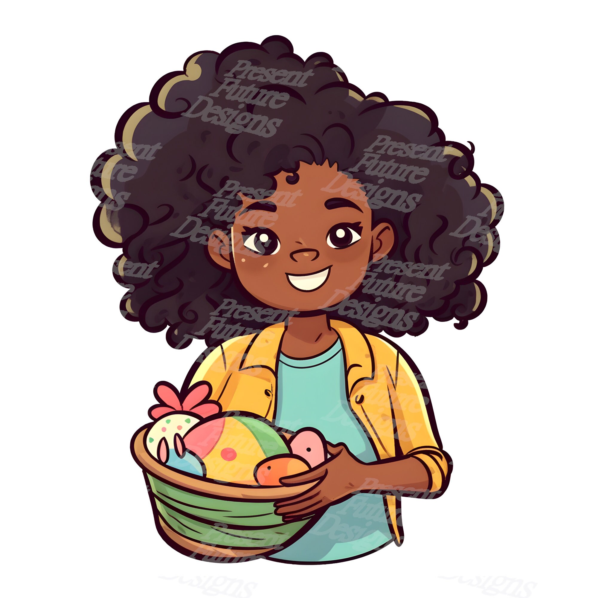 Black Girl Easter PNG Black Woman Spring Clipart Easter Clipart Natural ...