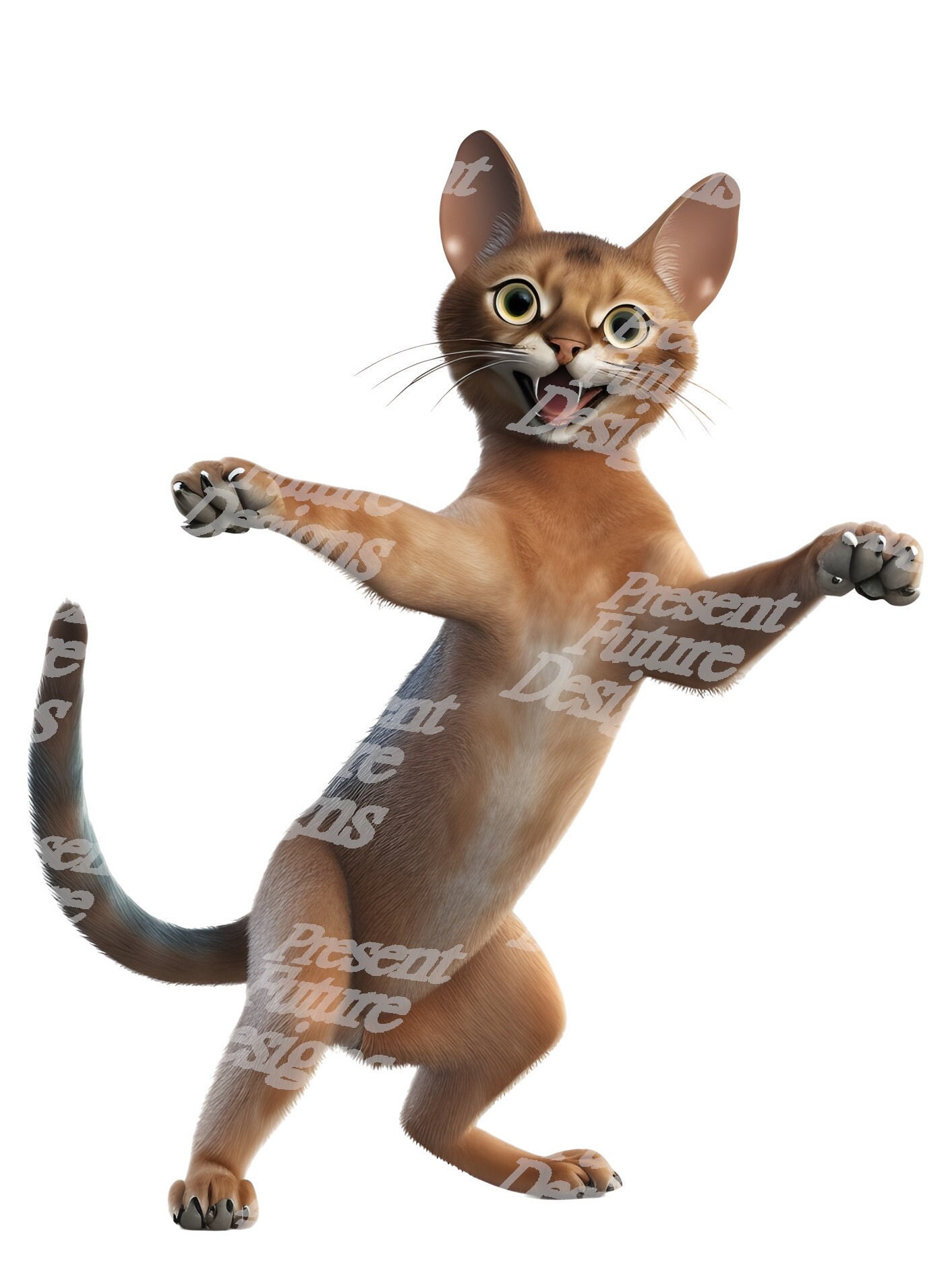 Abyssinian Cat PNG Cat AI Clipart Cat Art Abyssinian Art Housecat Art ...