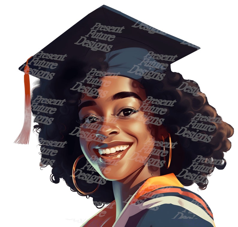 Mujer negra graduada PNG / Girl Clipart / Black Teen Grad / - Etsy México