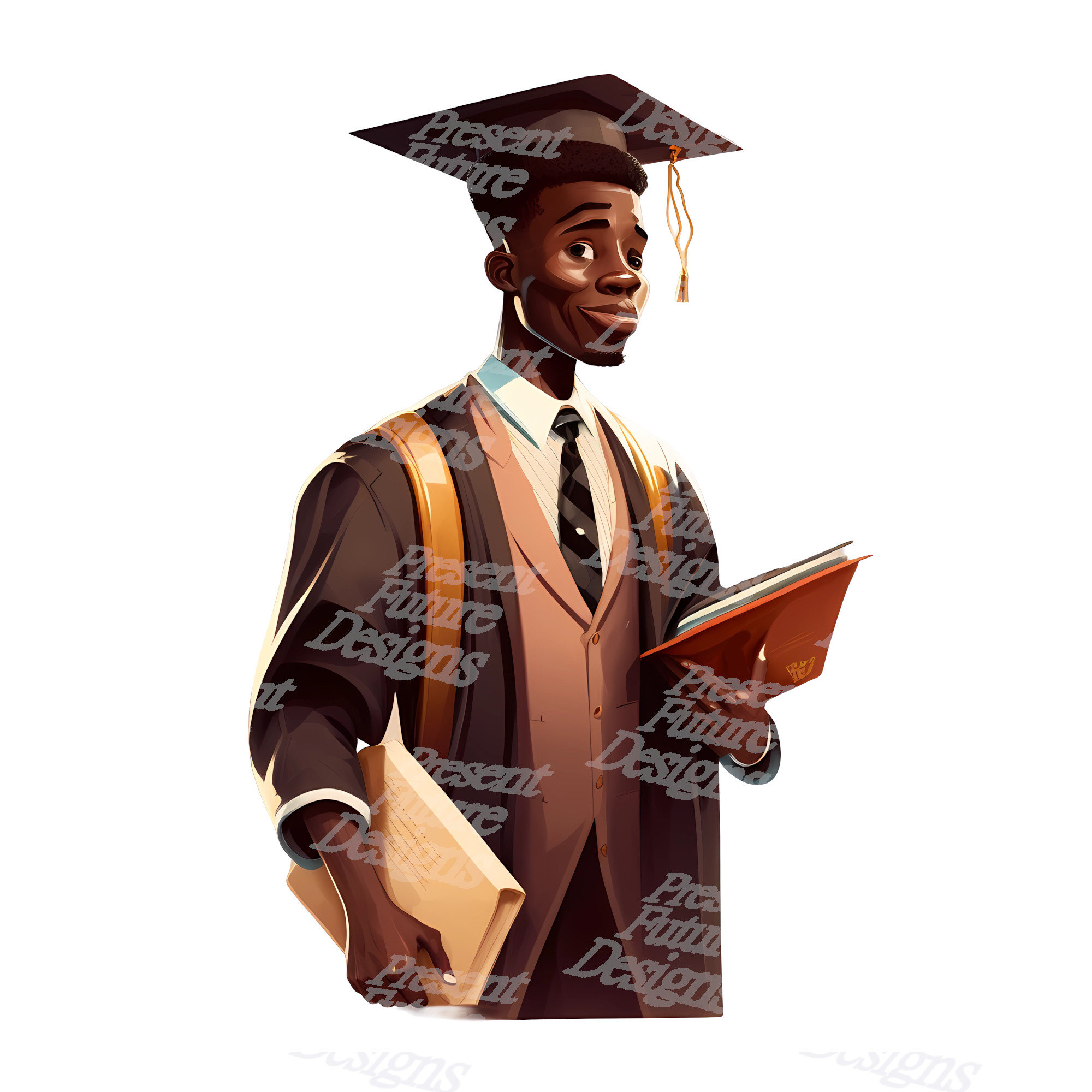 Black Man Graduate Grad PNG Clipart Black Teen Grad Fashion Planner Art ...