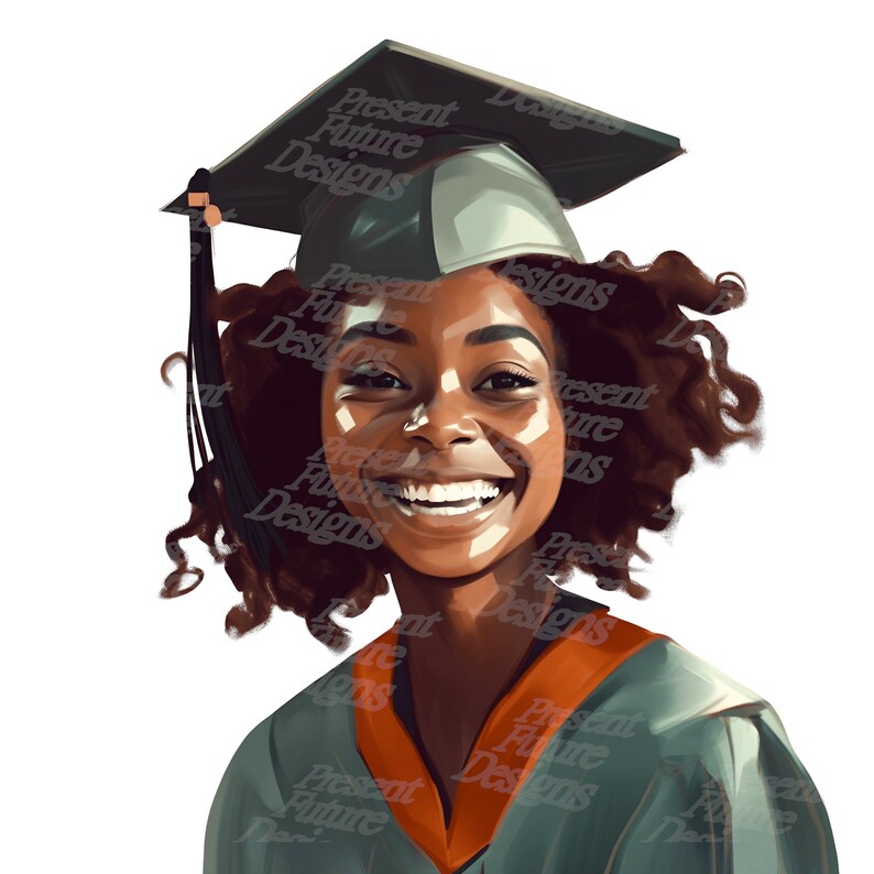 Mujer negra graduada PNG / Girl Clipart / Black Teen Grad / - Etsy México