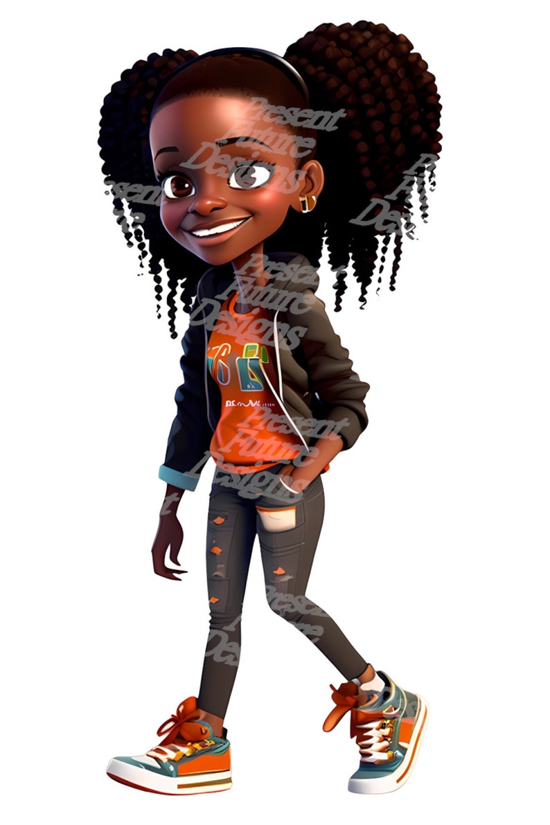 African American Girl Art Black Kid PNG Clipart Black Teen - Etsy