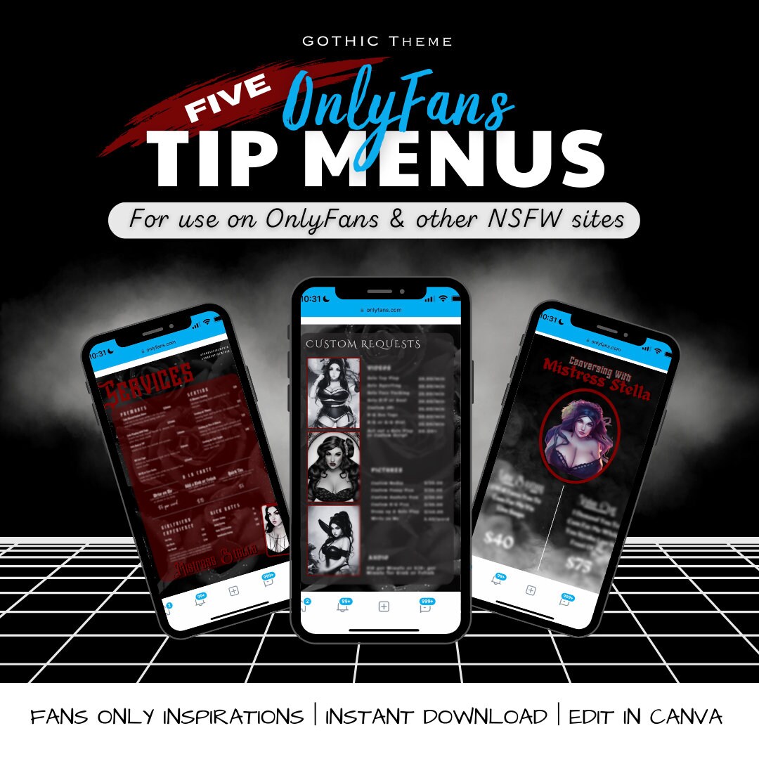 Onlyfans Tip Menu Gothic Theme 5 Menu Bundle Onlyfans Tip Menu Bundle ...