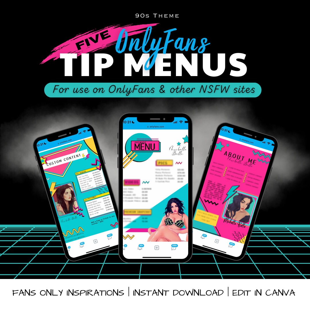Onlyfans Tip Menu 90s Theme 5 Menu Bundle Fansly Tip Menu Onlyfans Tip ...
