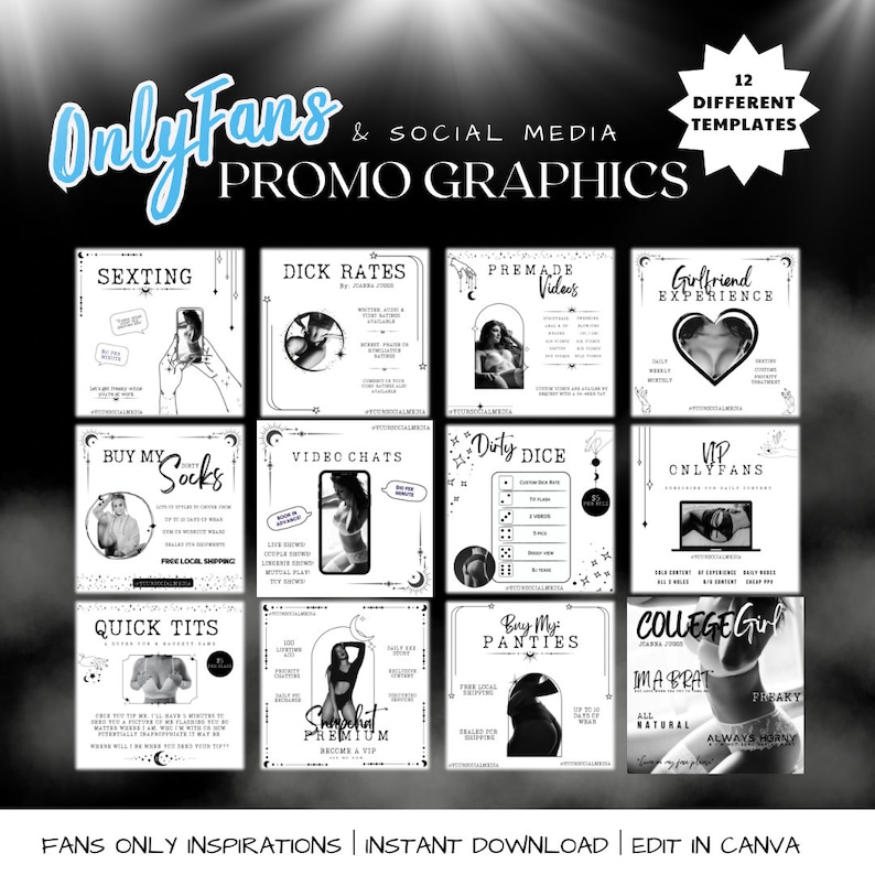 Onlyfans Promo Graphics Templates in Celestial Theme, Promo Templates ...