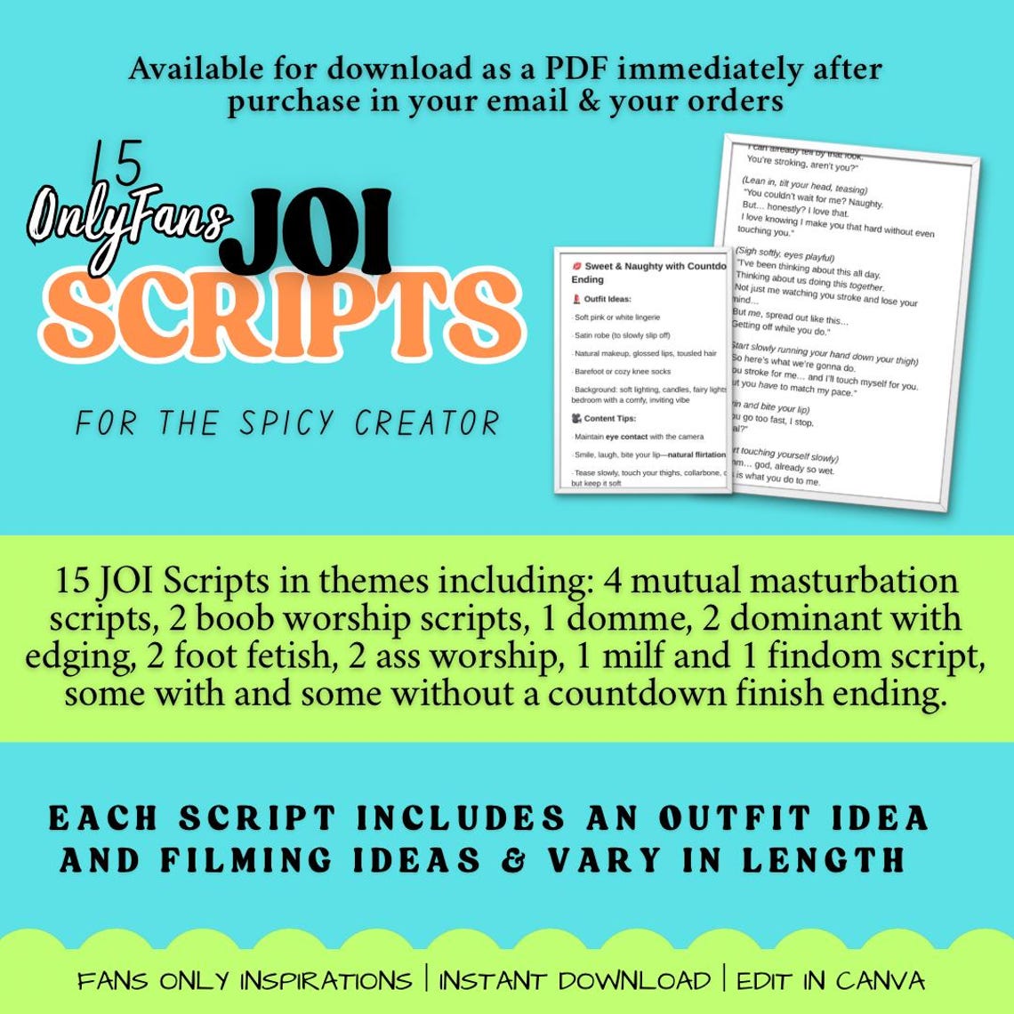 JOI Scripts for Spicy Creators - Onlyfans Scripts - Sexting Ideas - Onlyfans PPV Messages - Make ...