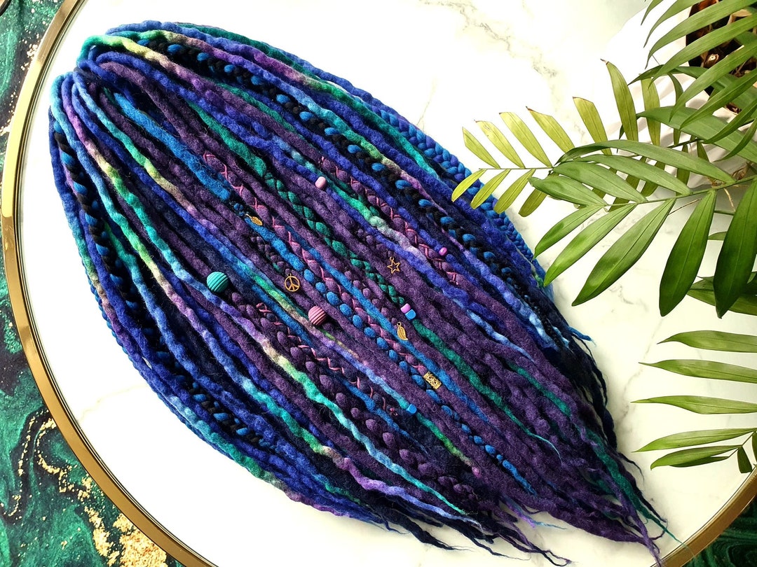 Ready to Ship ! SET No. 468 , Full Set Wool Dreads Merino Extensions ...