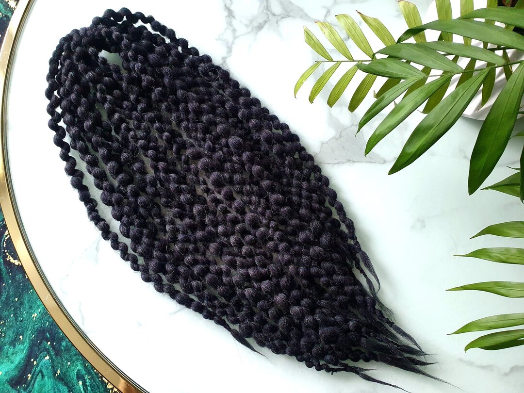 SET No. 213 , Wool Bubble Fluffy Wavy Dreads Merino Extensions Melange ...