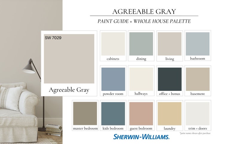 Agreeable Gray Paint Palette, Staging Real Estate, Whole House Palette ...
