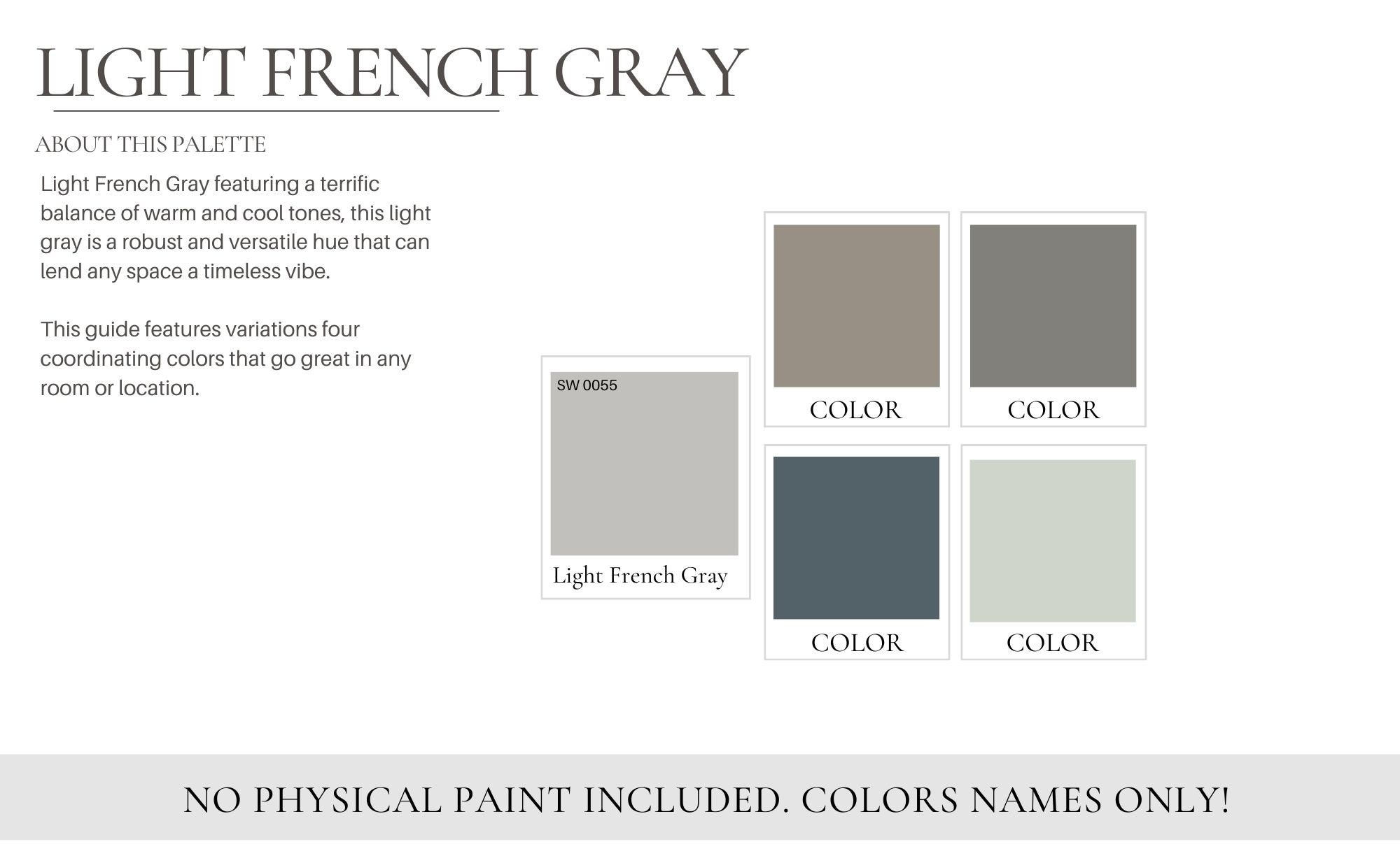 Light French Gray MINI - Paint Palette, Staging Real Estate, Whole ...