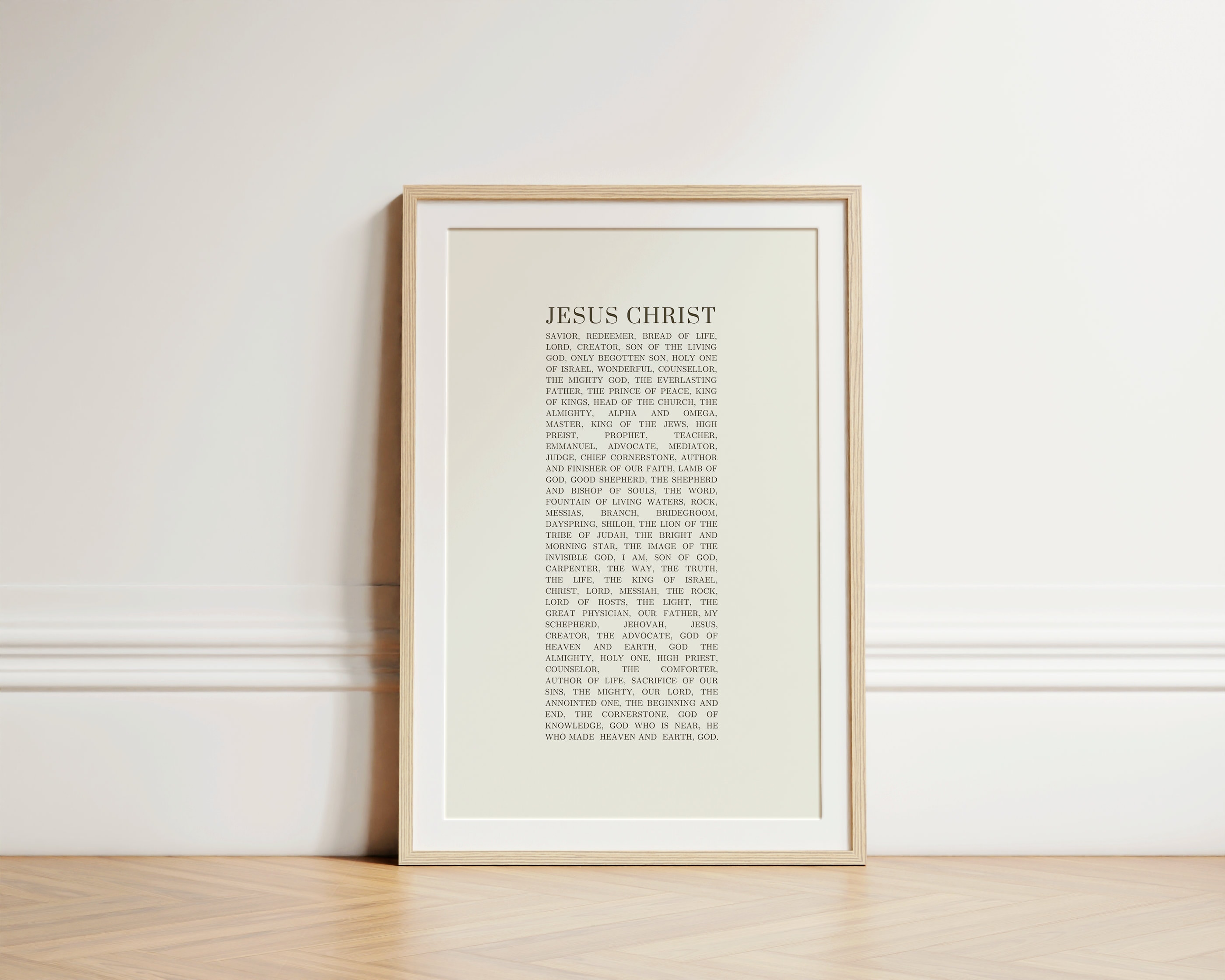Many Names of Jesus Christ, Christian Wall Art, Bible Art, Minimalist ...
