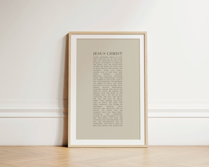 Many Names of Jesus Christ, Christian Wall Art, Bible Art, Minimalist ...