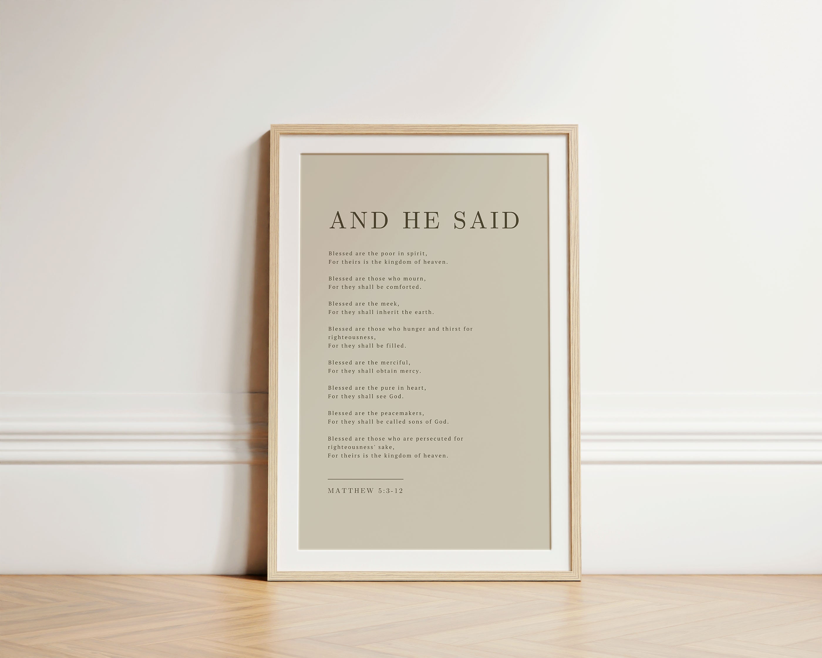 Matthew 5:3-12, Beatitudes Bible Verse, Minimalist Bible Art, Printable ...