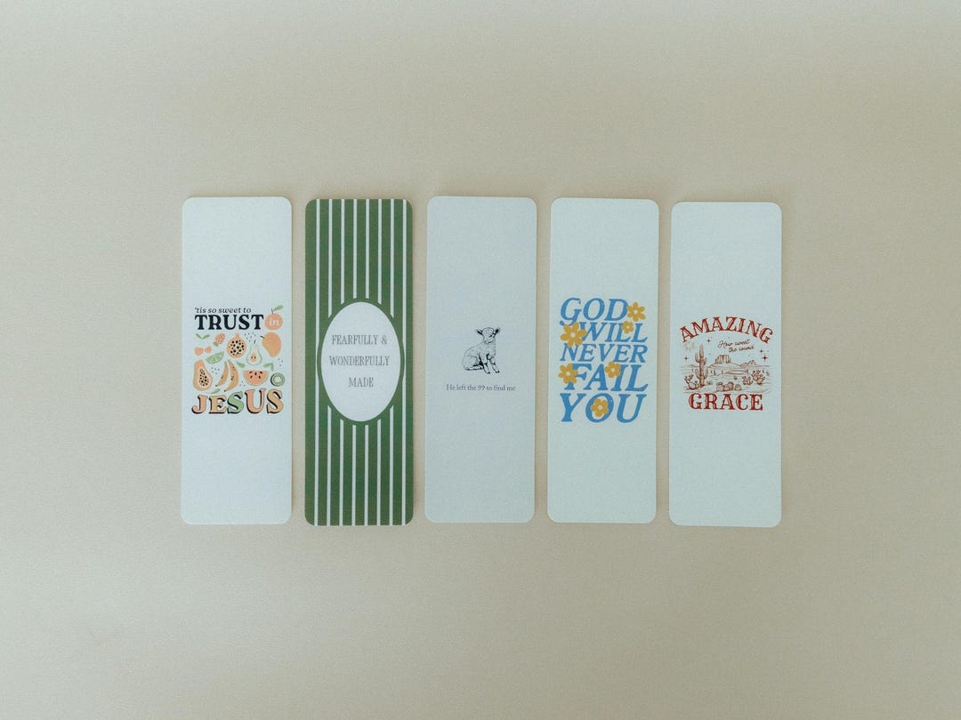 Christian Bookmark Set #1, Cute Bookmark, Bible Bookmark, Jesus ...