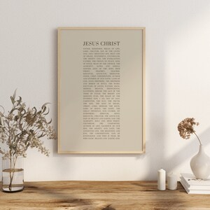 Many Names of Jesus Christ, Christian Wall Art, Bible Art, Minimalist ...
