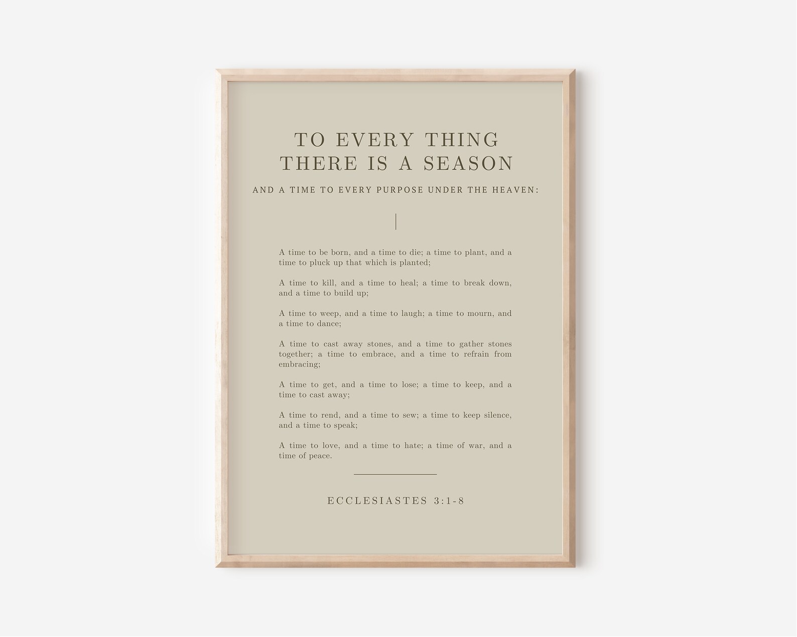 Ecclesiastes 3:1-8, A Time and a Season, Minimalist Bible Art ...