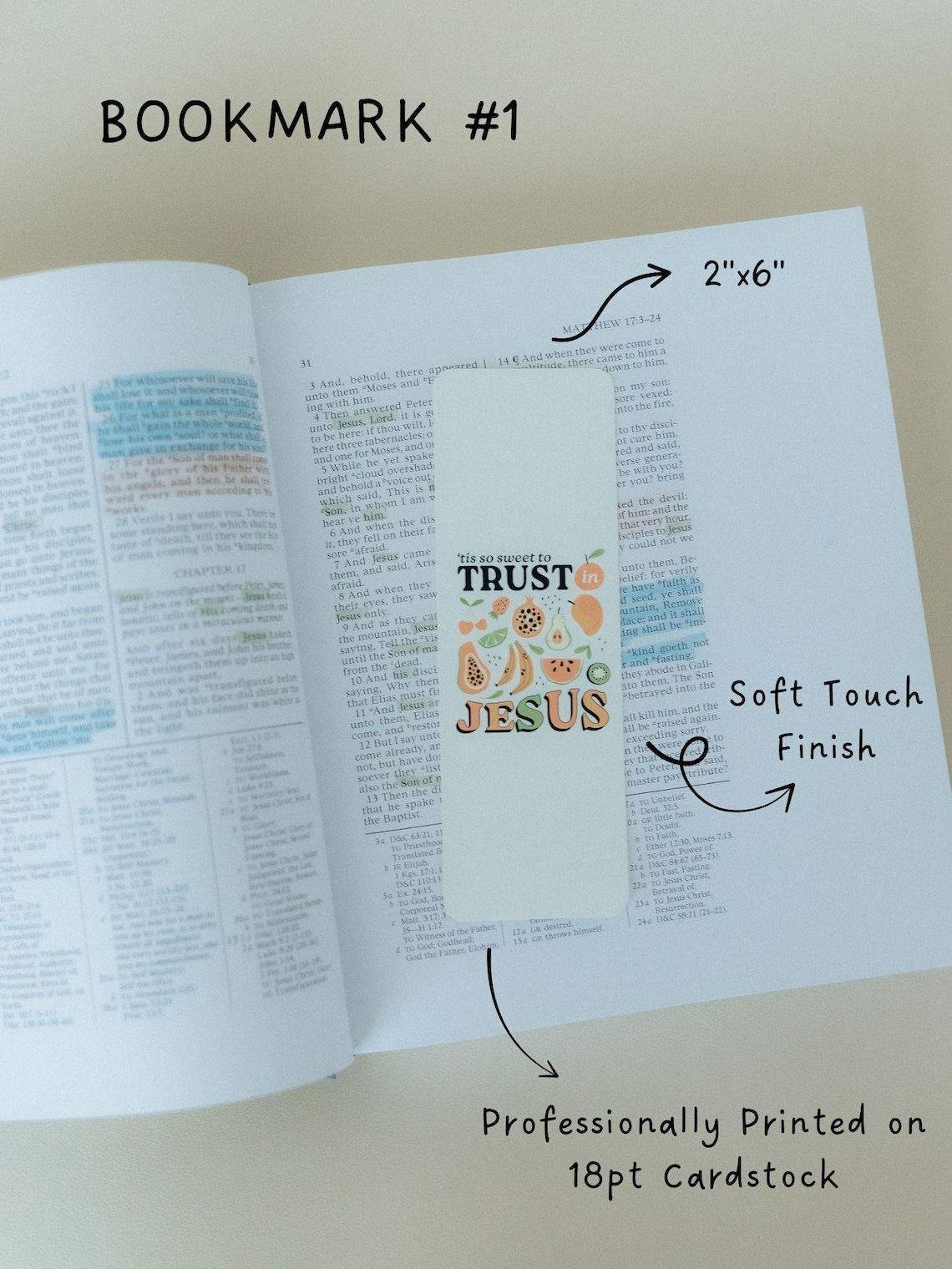 Christian Bookmark Set #1, Cute Bookmark, Bible Bookmark, Jesus ...