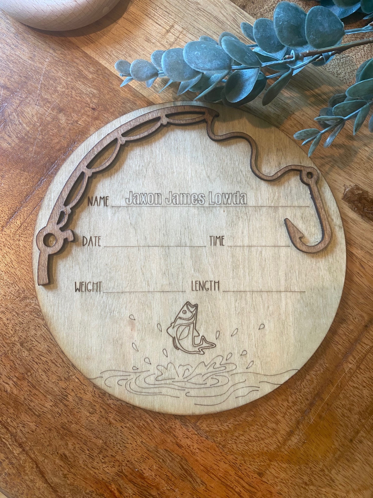 Fishing Baby Announcement Sign Birth Sign Fishing Pole - Etsy Hong Kong