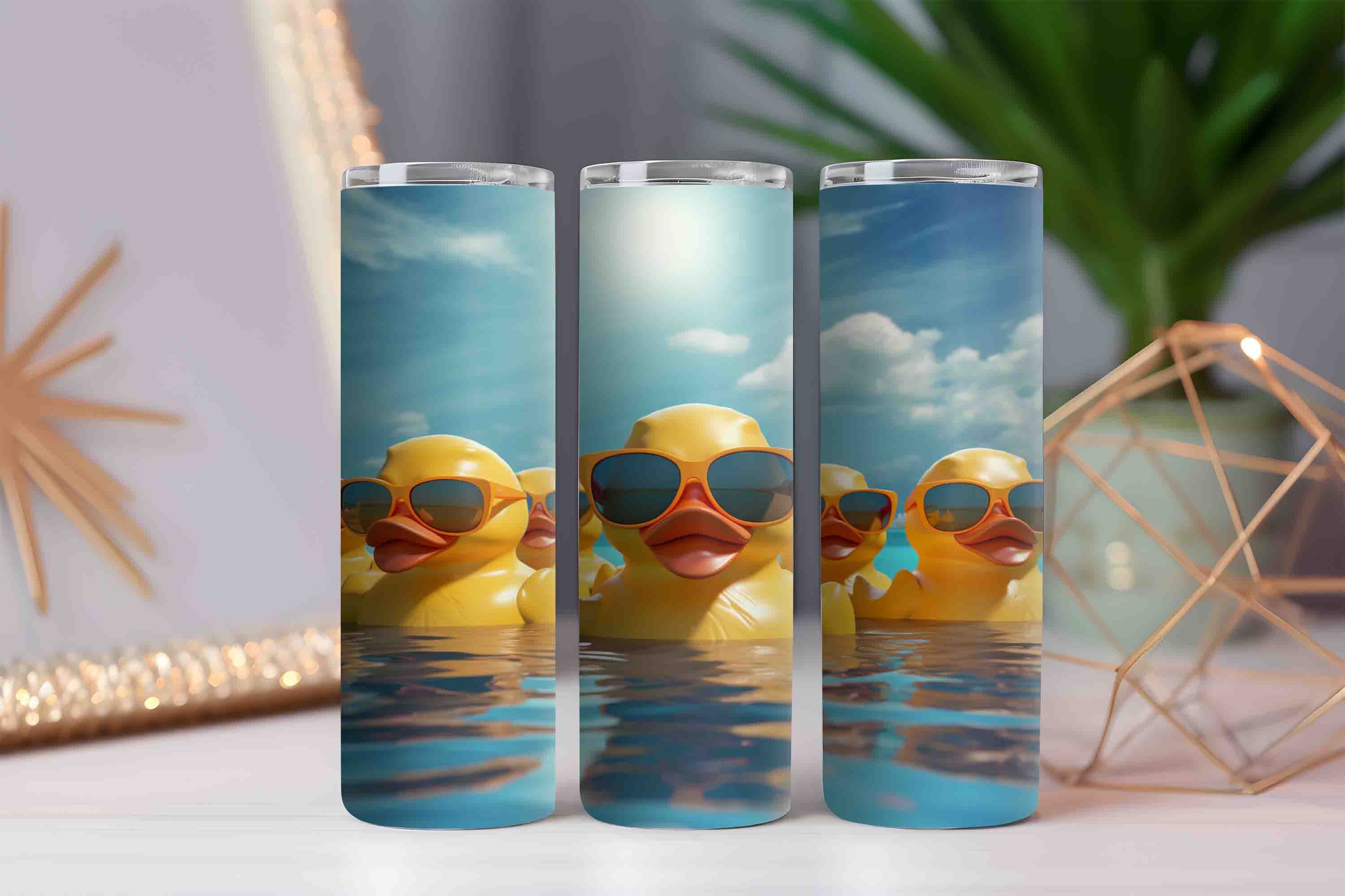 3D Rubber Ducks, Duckies, 20oz Skinny Tumbler Sublimation PNG File ...