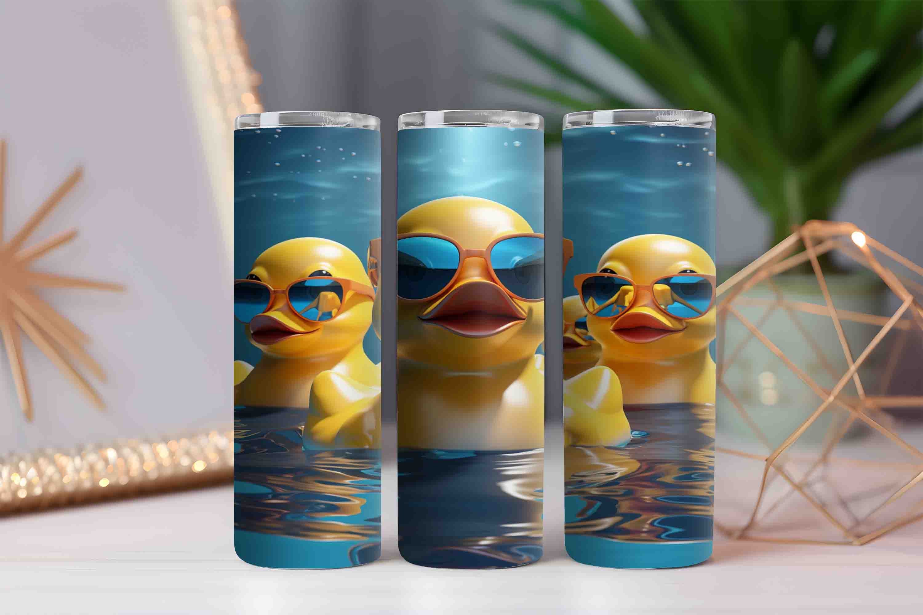 3D Rubber Ducks, Duckies, 20oz Skinny Tumbler Sublimation PNG File ...