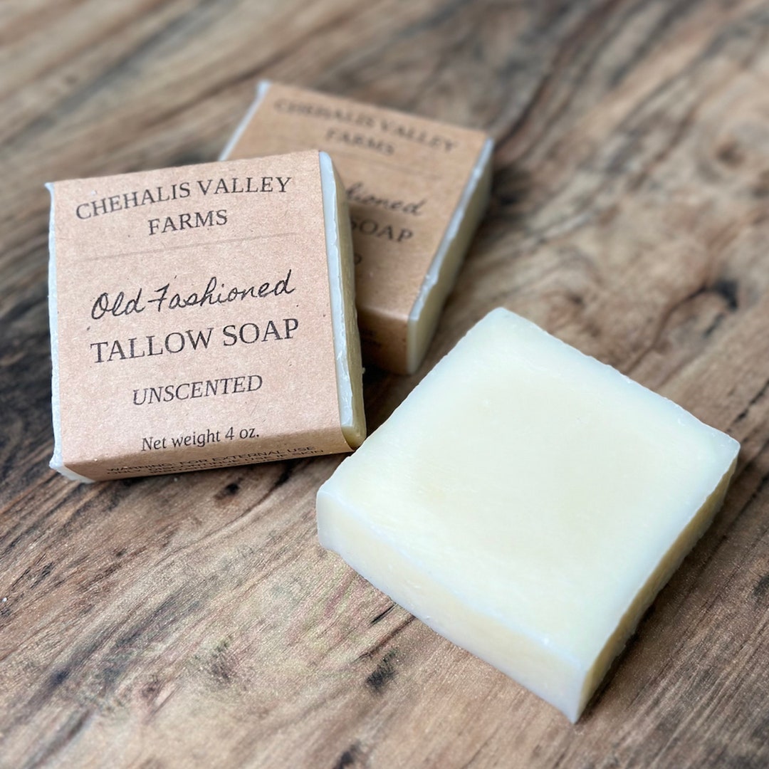 Tallow Old Fashioned Farm Soap Unscented L Tallow Soap L Grass Fed Beef