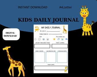 Kids Daily Journal Printable Journal for Kids Diary for Children Kids ...