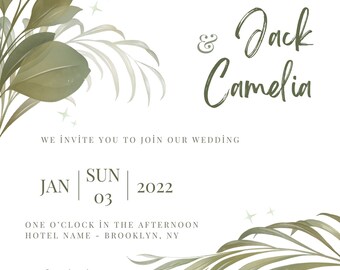 Digital Wedding Invitation Template - Etsy