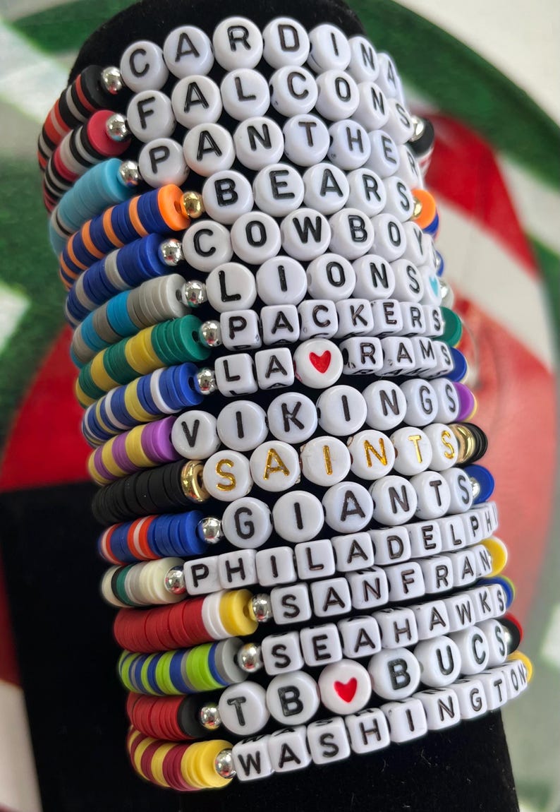 Football Season | NFL Bead Bracelet | Football Bracelet | Sports ...