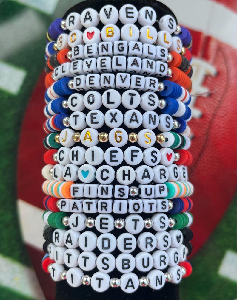Football Season | NFL Bead Bracelet | Football Bracelet | Sports ...