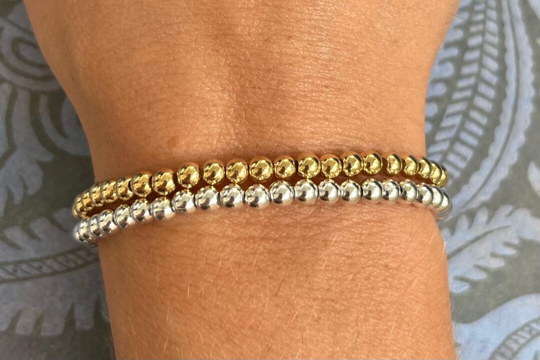 Gold/silver Bead Bracelet | Gold Bead Bracelet | Silver Bead Bracelet ...
